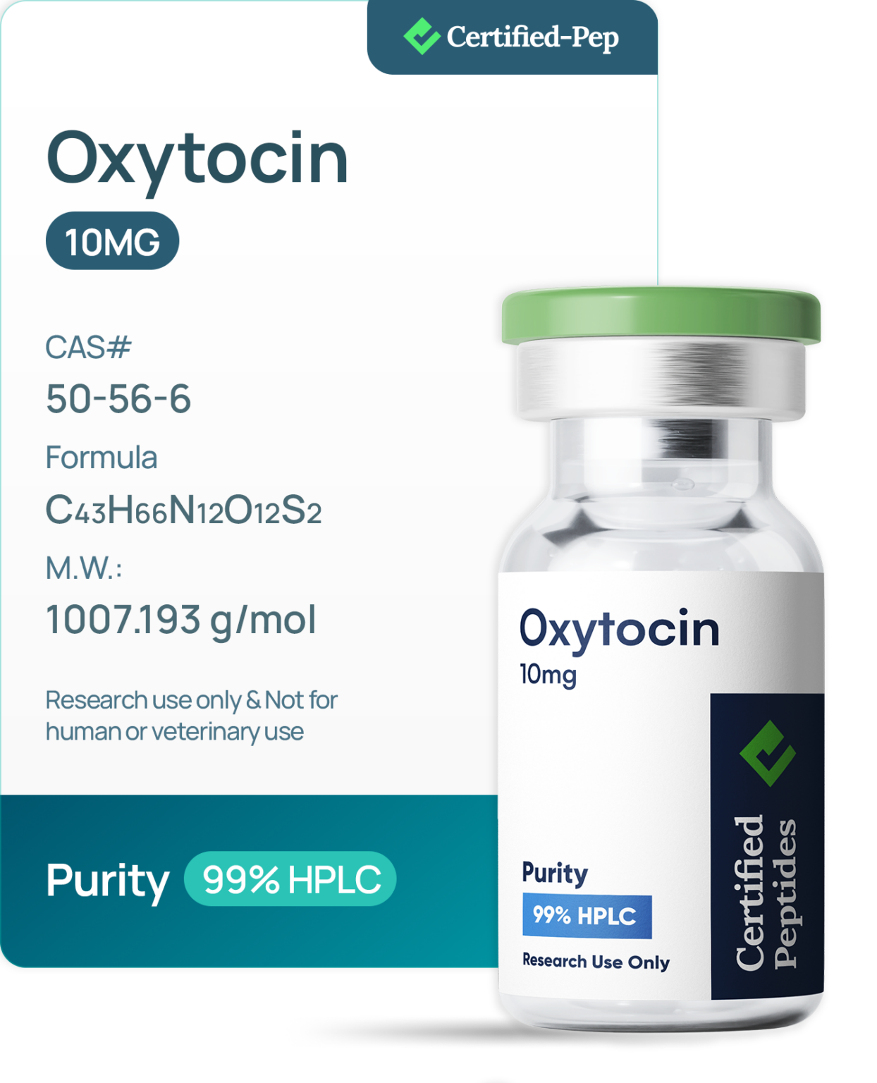 Oxytocin 10mg | High Purity Research Peptide | Certified-PEP