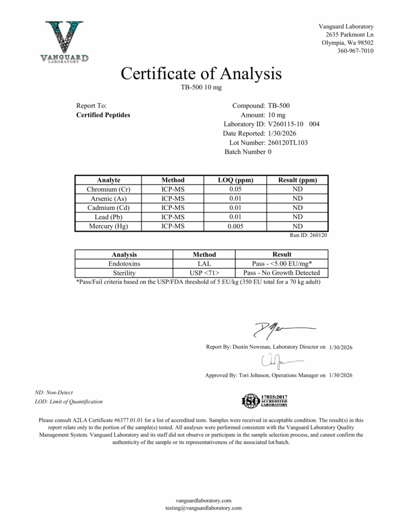 TB-500 10mg | High Purity Research Peptide | Certified-PEP
